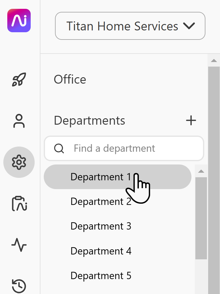 Select a department from the Departments section