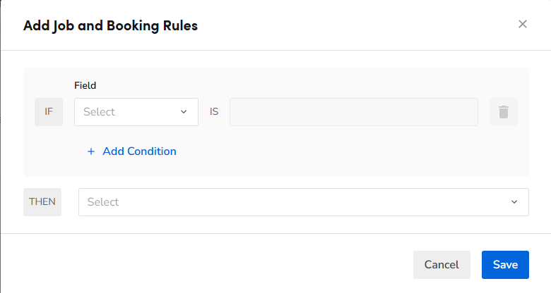 Job and booking rule