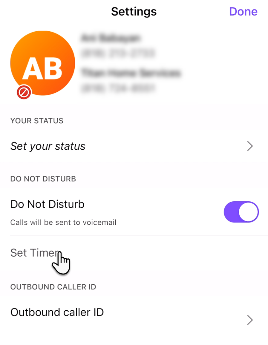 Set Do Not Disturb (DND) in Dialpad mobile app