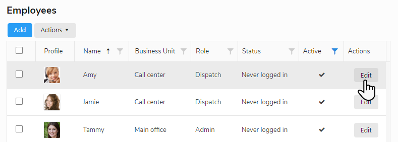 Add and manage office employee profiles
