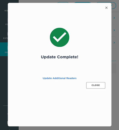 The Update Complete! screen.