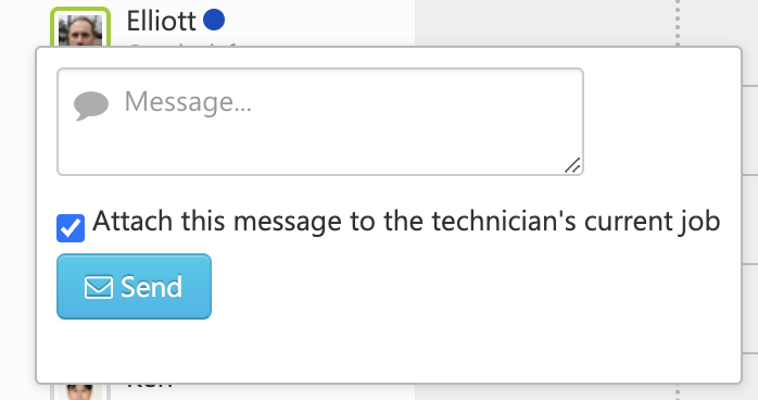 Text technicians from the Dispatch Board