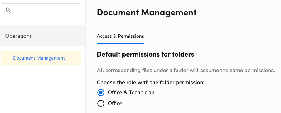 Viewing document management permissions