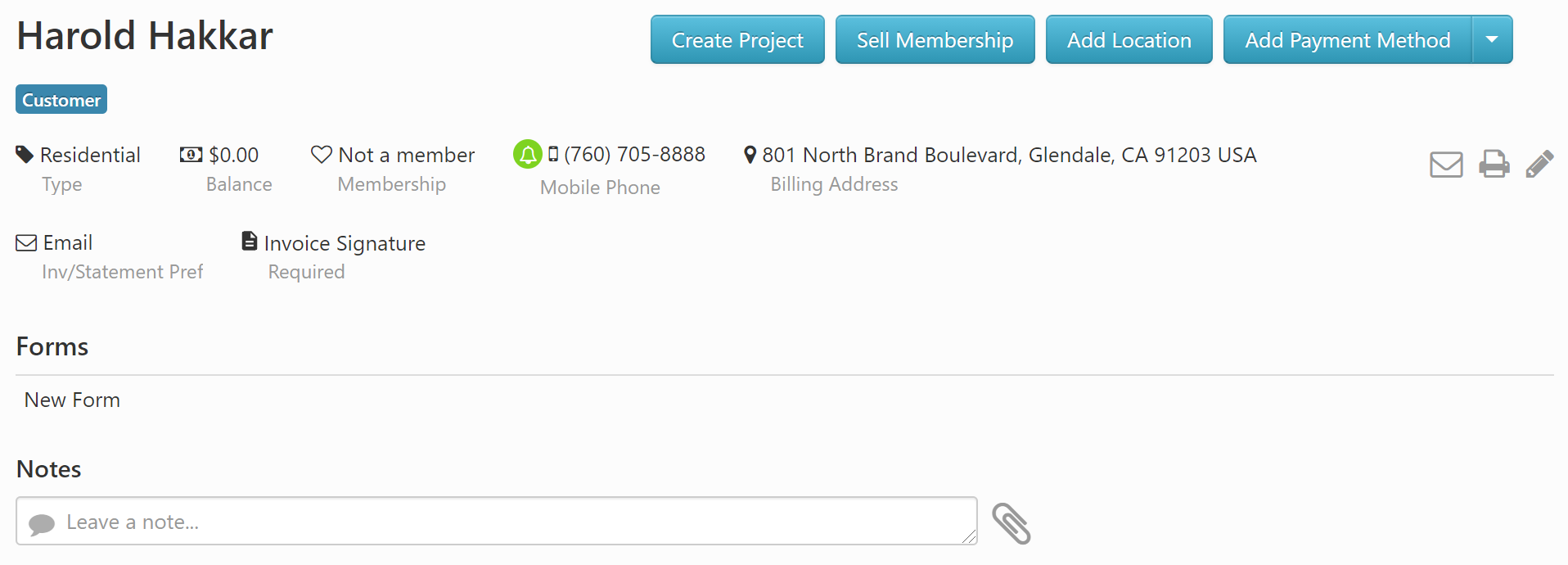 Manage customer and service location records