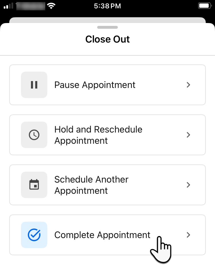 Complete Appointment 1
