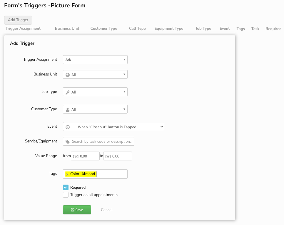 Adding a new trigger