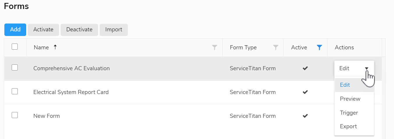 Create a form in ServiceTitan