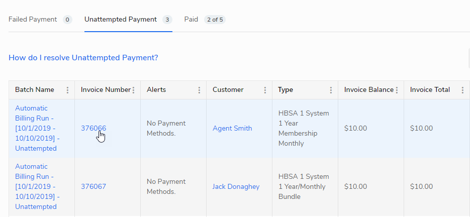 Process recurring billing