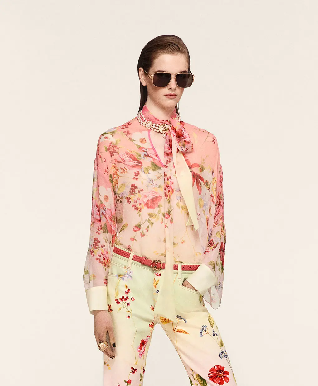 Ray Of Gold Druck Seiden Midikleid in Gold für Damen | Roberto Cavalli®