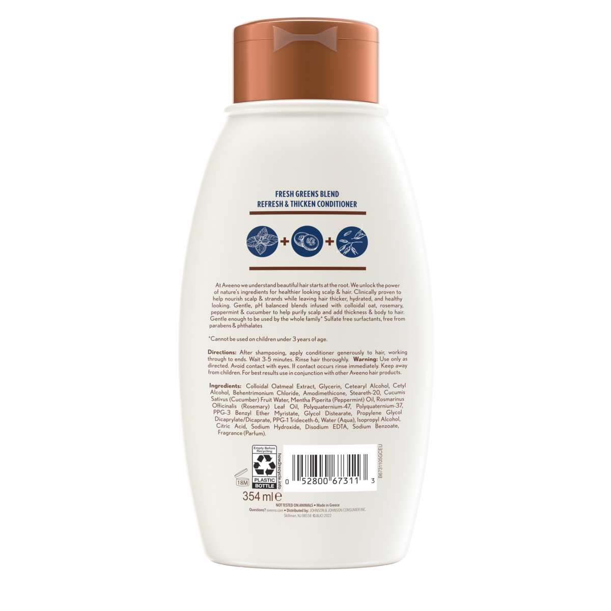 Cucumber Peppermint Conditioner For Volume Thickness Aveeno
