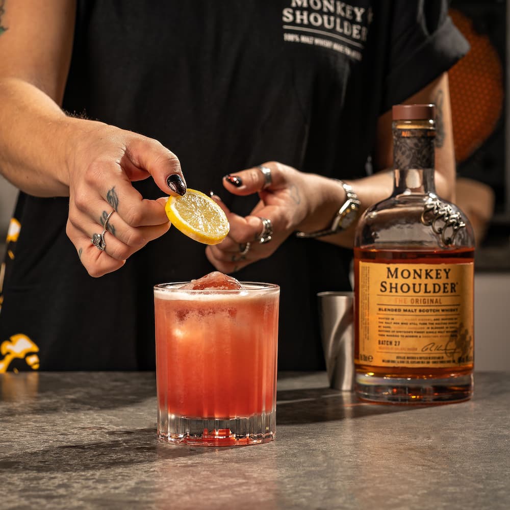 Monkey Jam Sour Strawberry Whisky Cocktail | Monkey Shoulder | Monkey ...