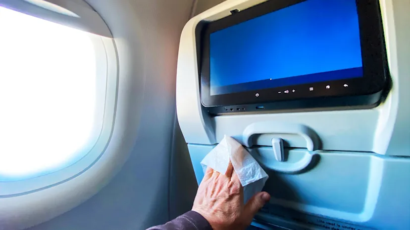 Using Disinfection Wipes on a Plane | Clorox™