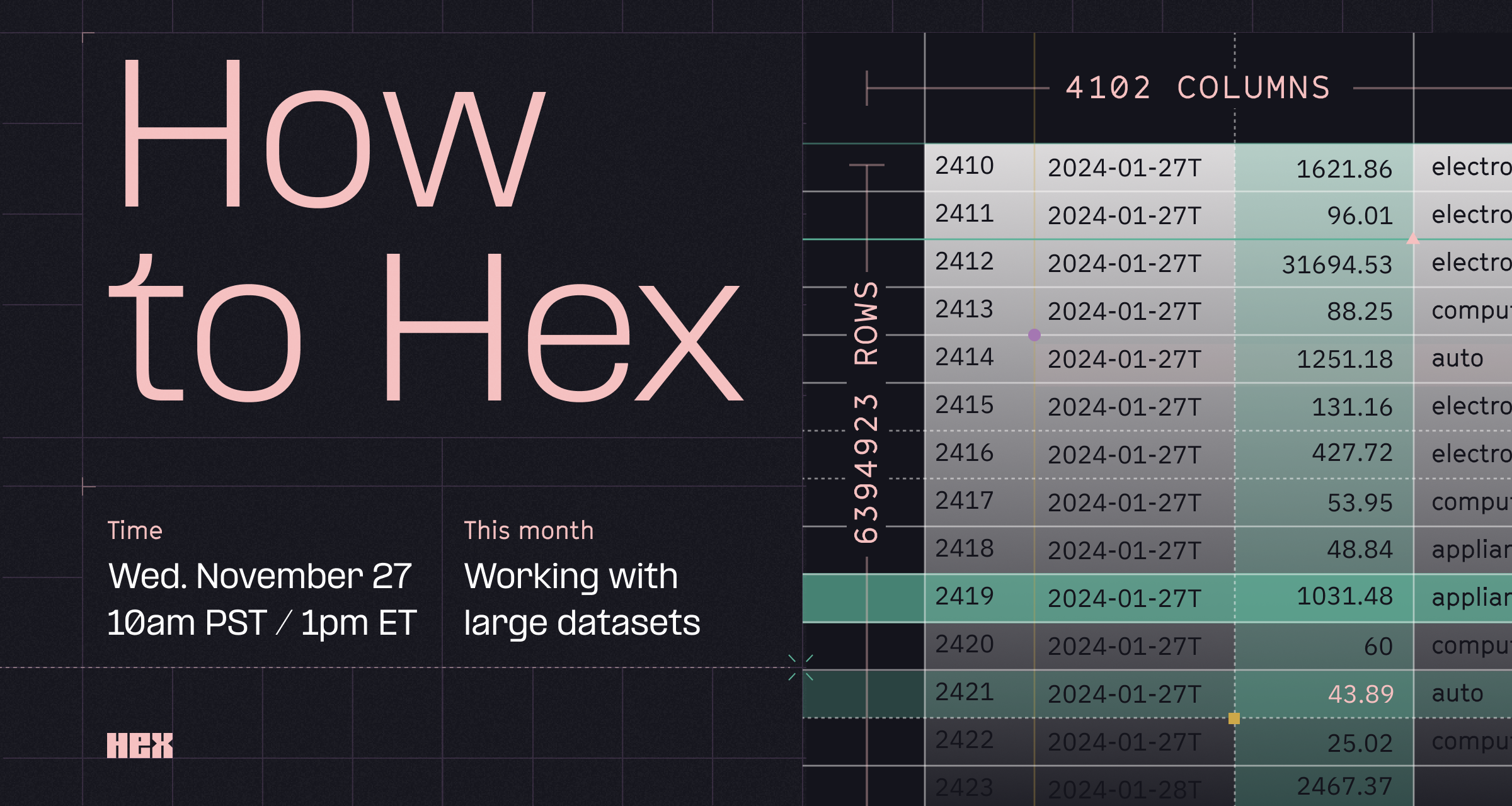 Working with large datasets | Hex
