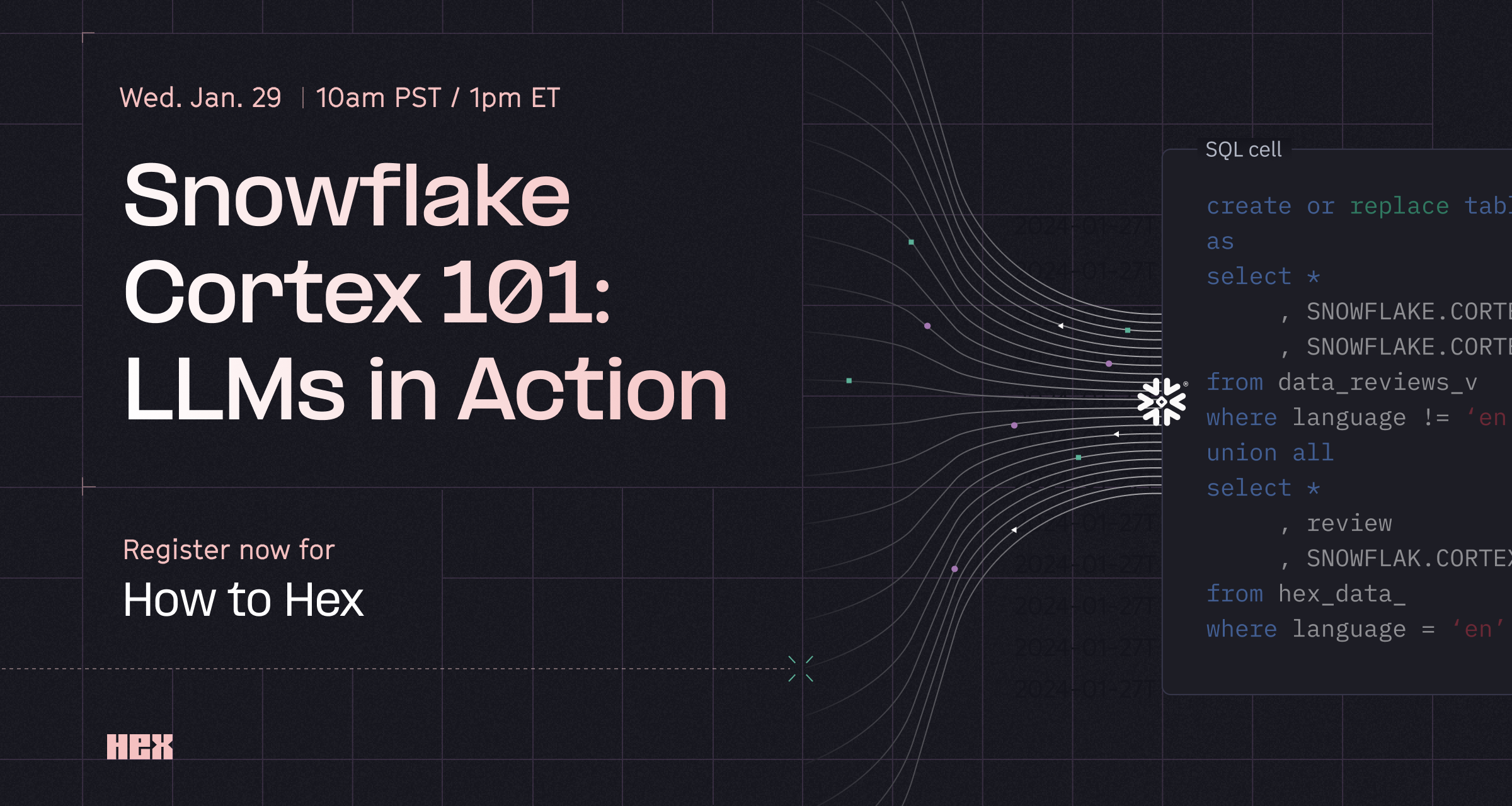 Snowflake Cortex 101: LLMs in Action | Hex