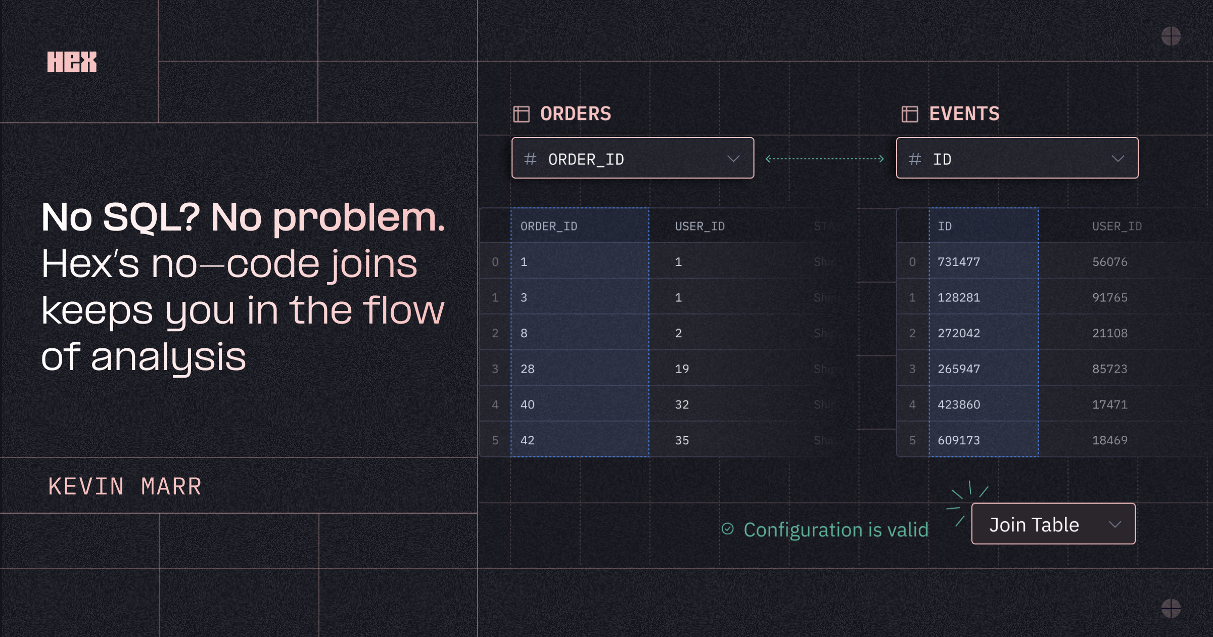 You can now do no-code joins in Hex — no SQL required | Hex