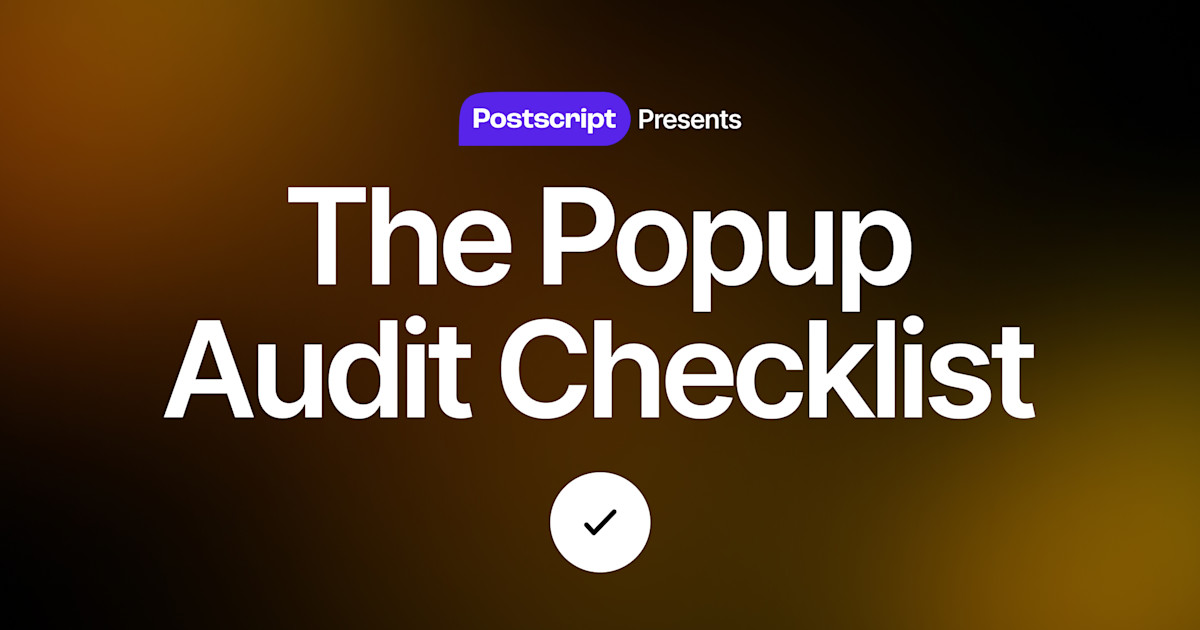 Get the Popup Audit Checklist