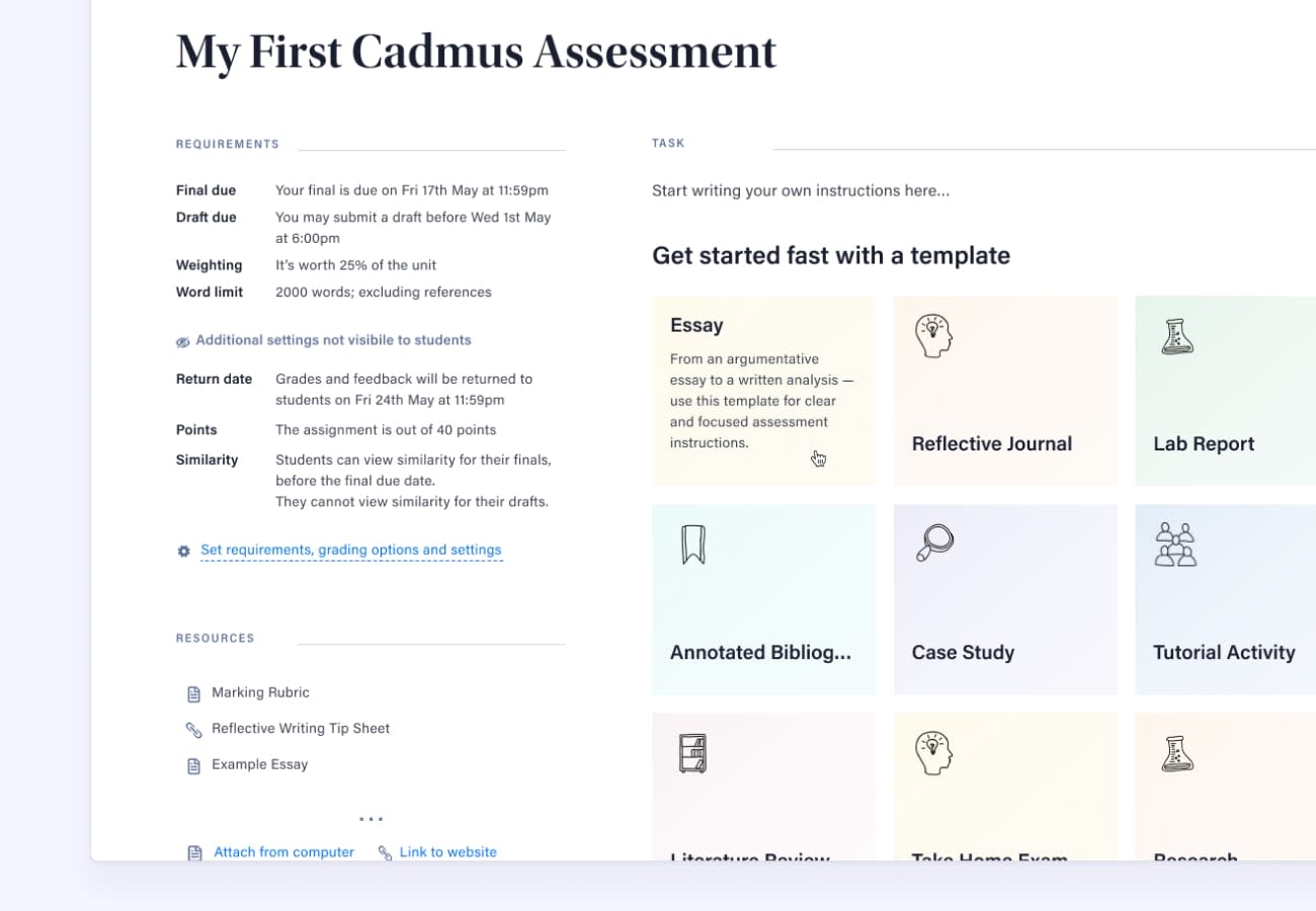 Cadmus Guides – Creating Your First Cadmus Assessment Cadmus Guides – Creating Your First Cadmus Assessment
