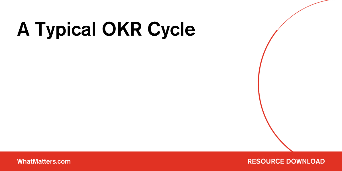 What Matters: A typical okr cycle