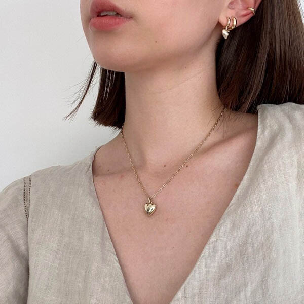 Puffed Heart Hoops - Jessica | Ana Luisa Jewelry