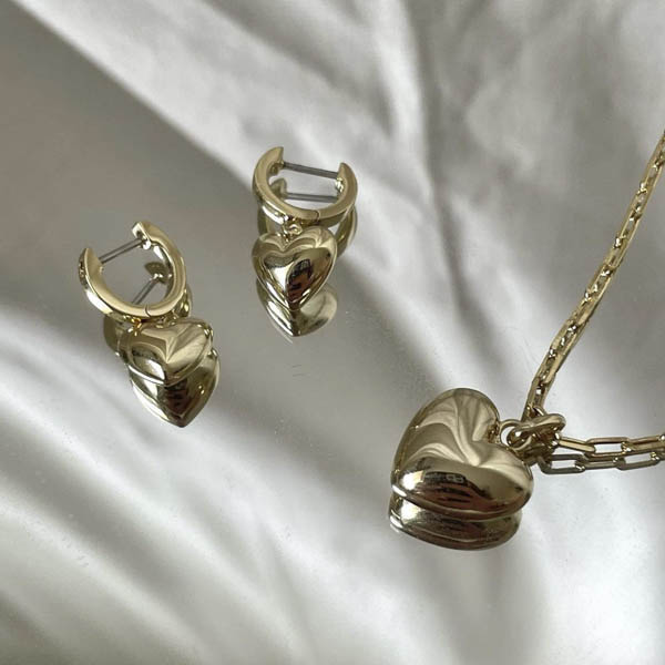 Puffed Heart Hoops - Jessica | Ana Luisa Jewelry