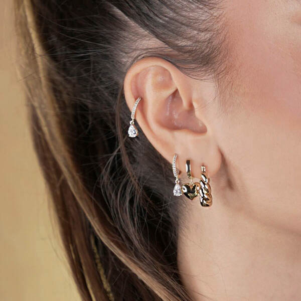 Puffed Heart Hoops - Jessica | Ana Luisa Jewelry