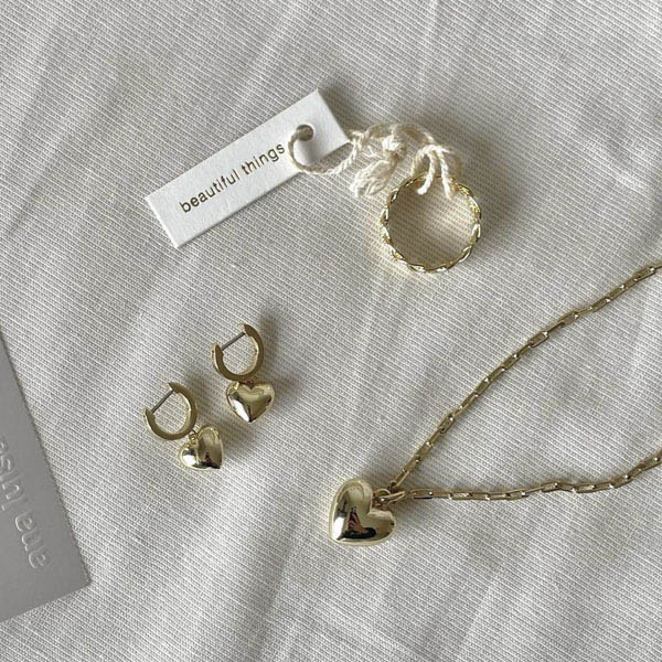 Puffed Heart Hoops - Jessica | Ana Luisa Jewelry