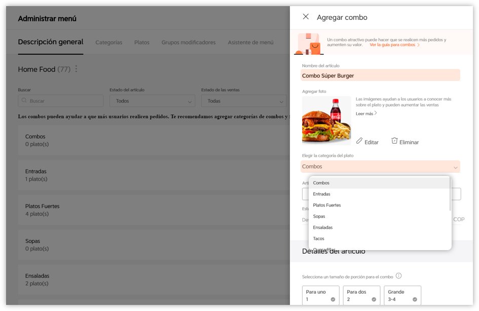 Aprende a crear combos y potencializar tus ventas | DiDi Food México