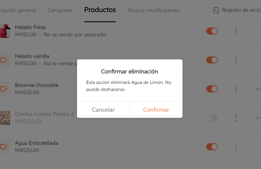 Cómo Eliminar un Producto del Menú | DiDi Food México