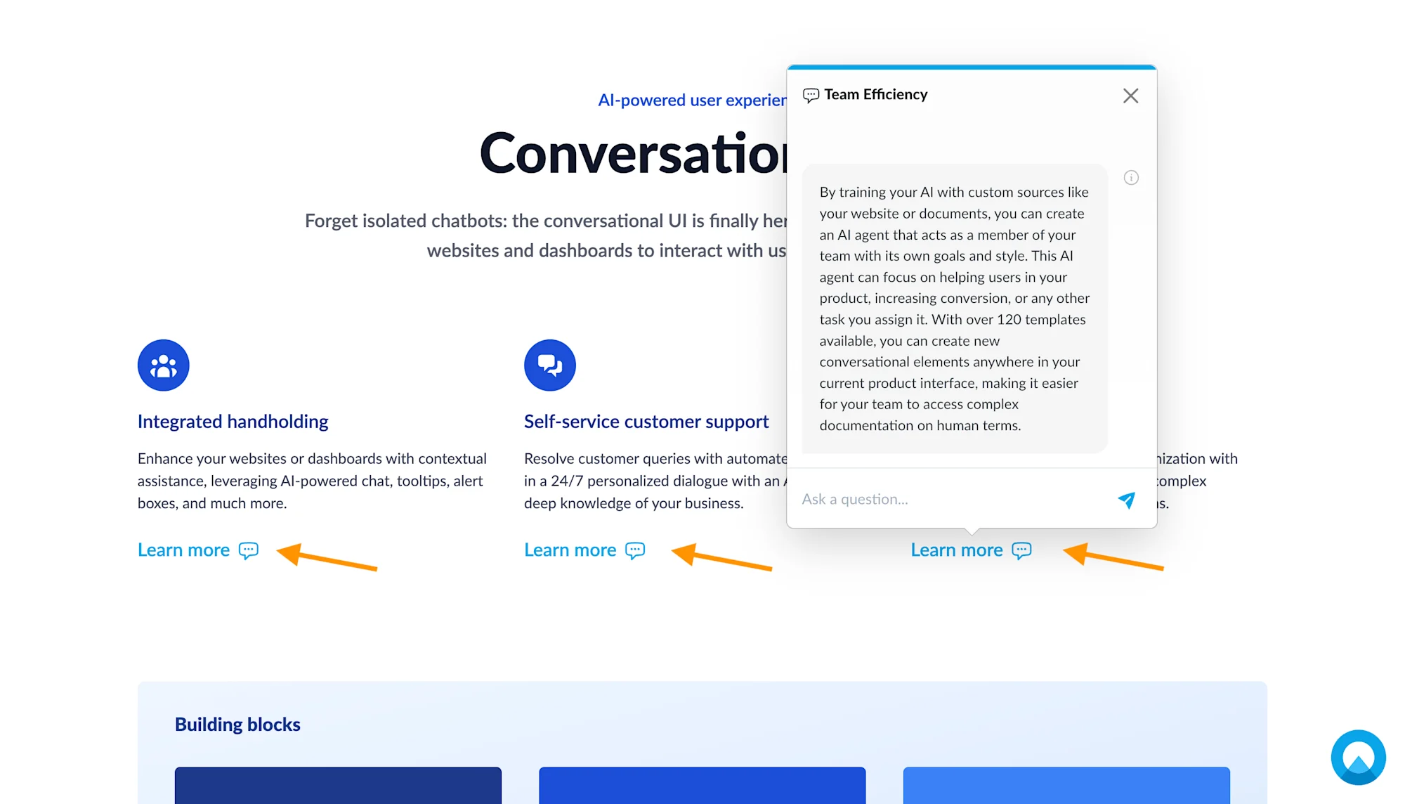 How to add a conversational UI component