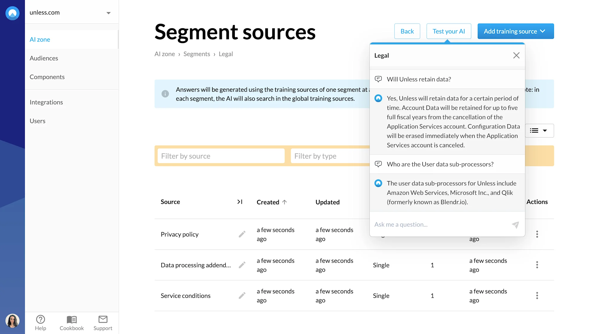 How to add AI segments