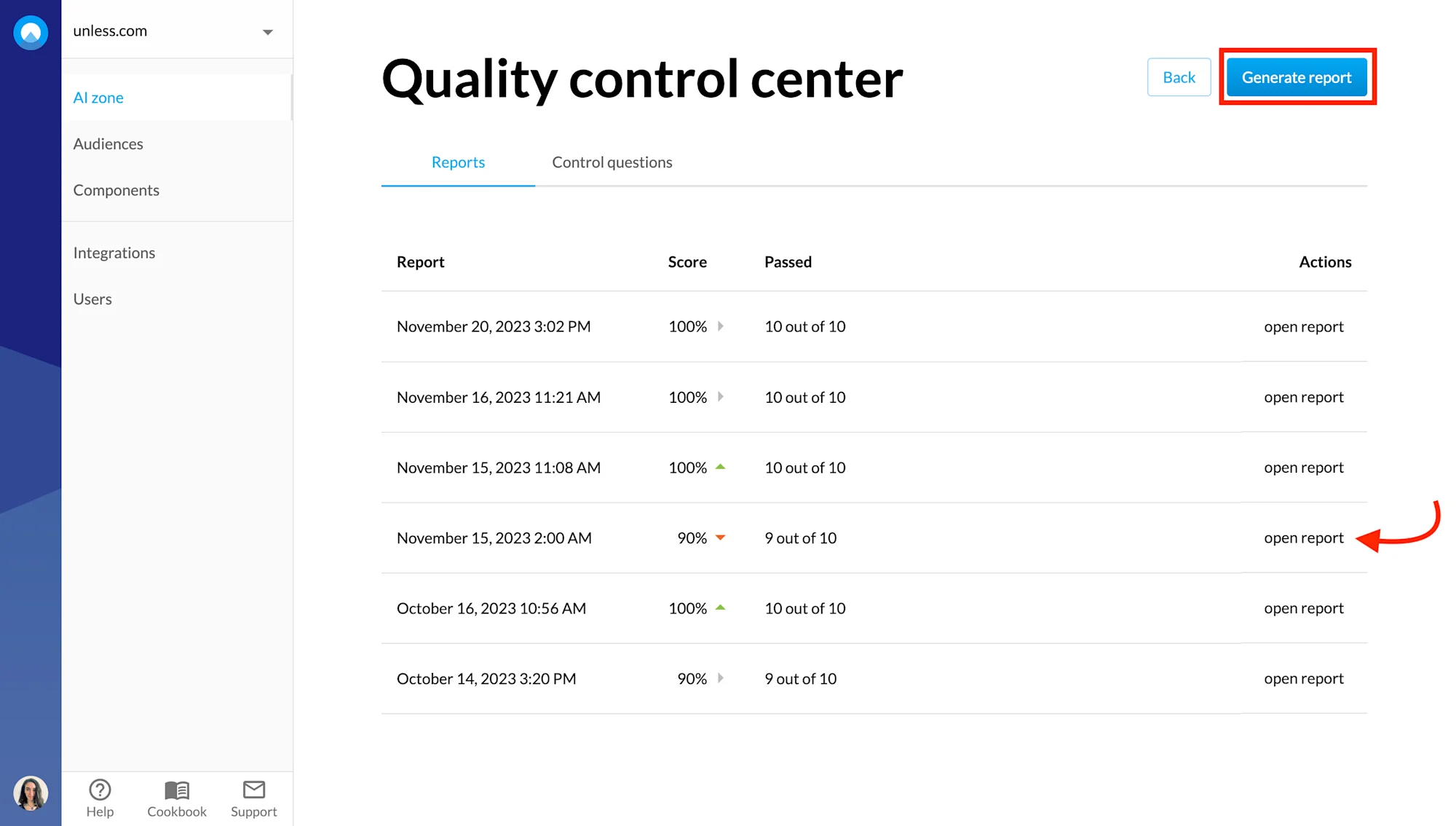 How to make use of the quality control center