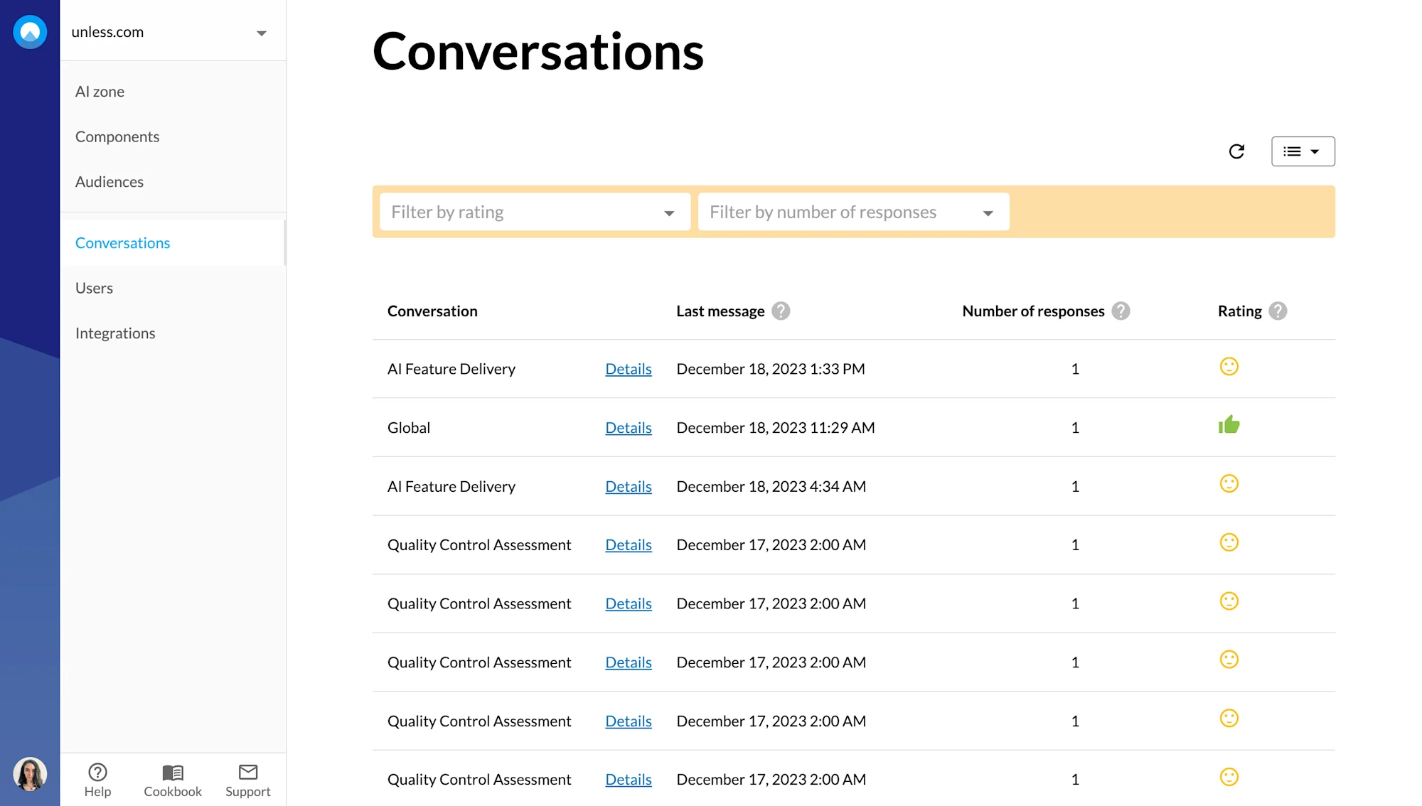 Review and improve conversations