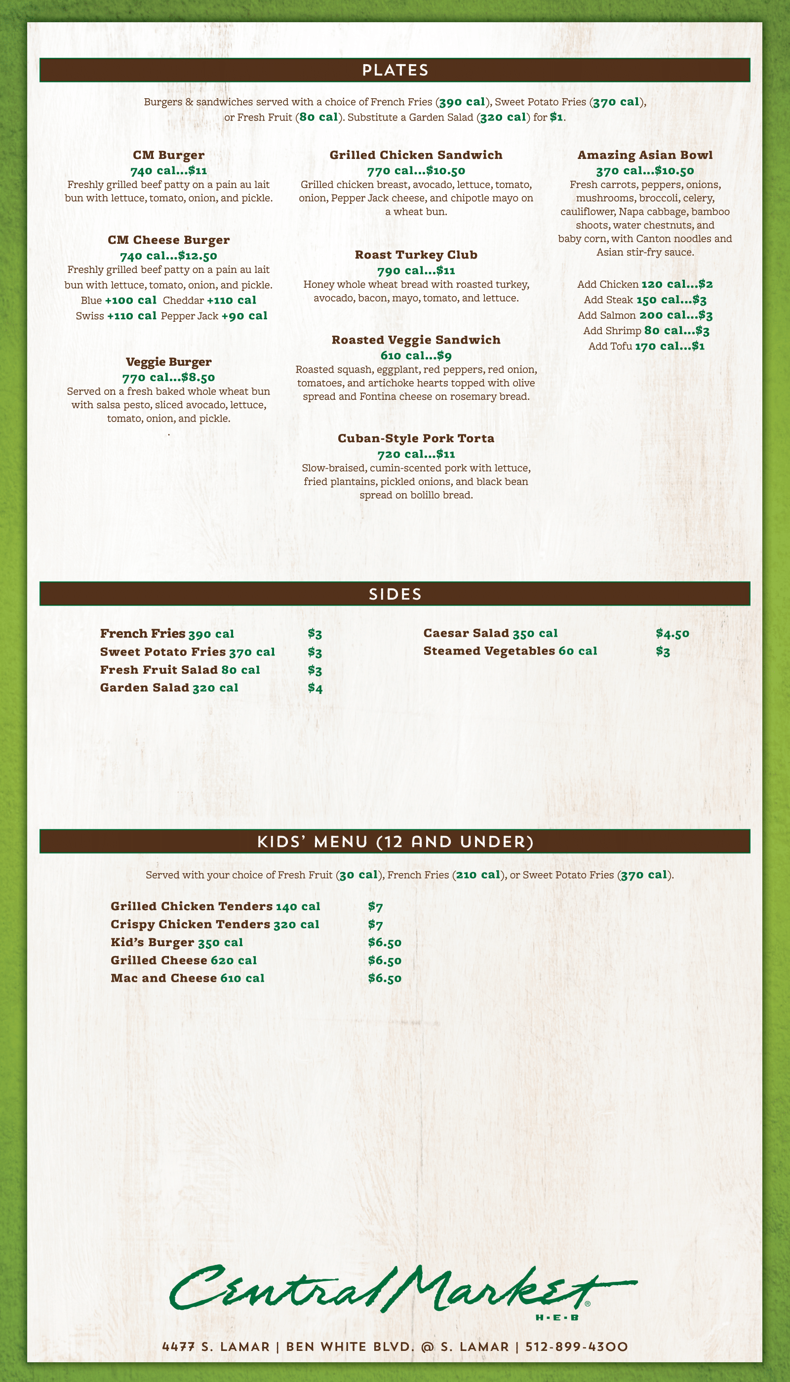 Austin Westgate Café Menu | Central Market - Really Into Food