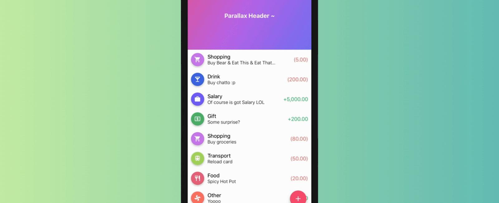 Parallax Header | Awesome React Native Parallax Header | Awesome React Native