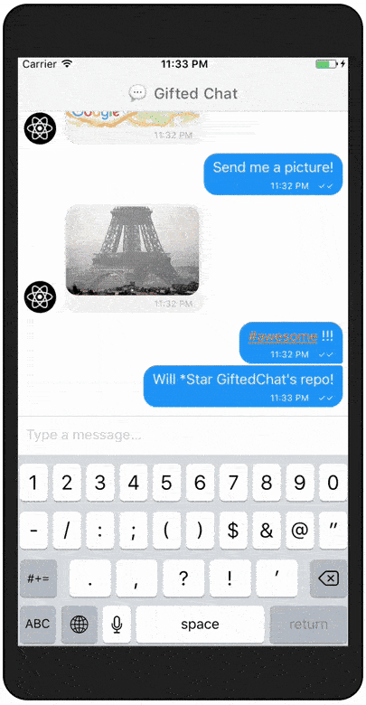 Using react-native-gifted-chat | Awesome React Native