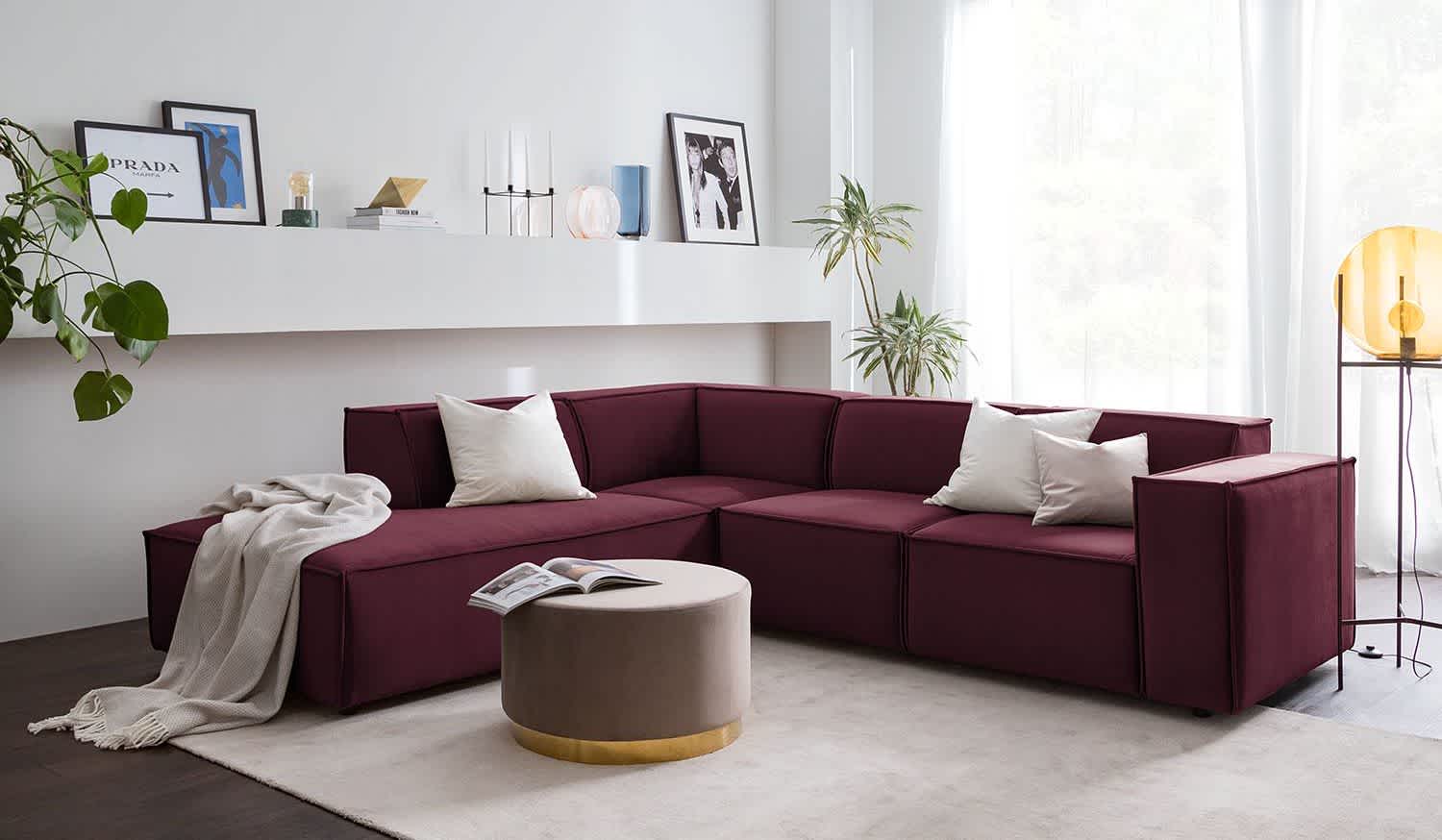 Moderne Ecksofas aus Samt