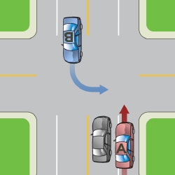 Left turn crash with oncoming vehicle passing on the right