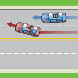 Crash while changing lanes