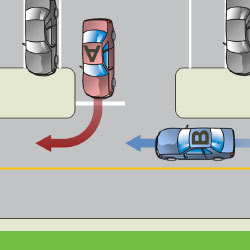 Crash when exiting a parking lot, driveway or alley