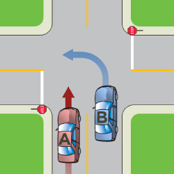 Crash making left turn at intersection, vehicle passing on the left