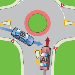 Roundabout crash