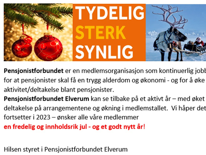 JULEHILSEN FRA STYRET | Pensjonistforbundet