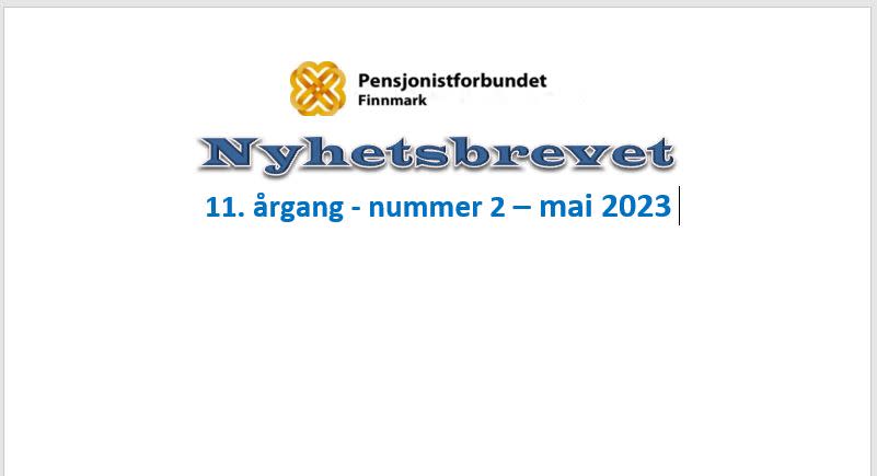 Nyhetsbrev - mai 2023 | Pensjonistforbundet