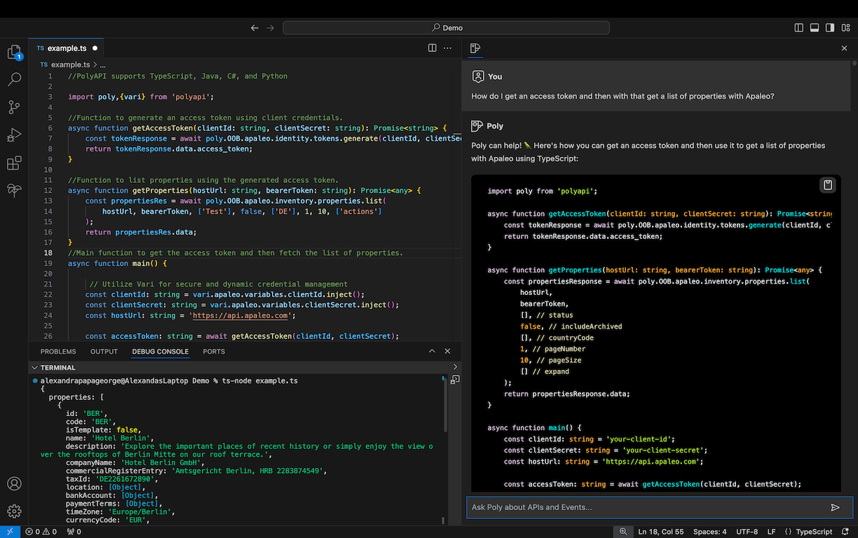 PolyAPI | Apaleo Store