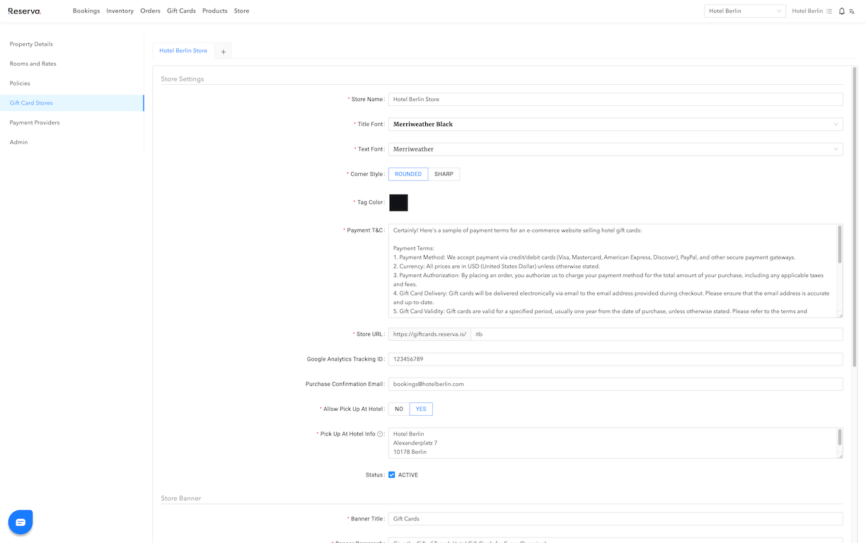 Reserva | Apaleo Store