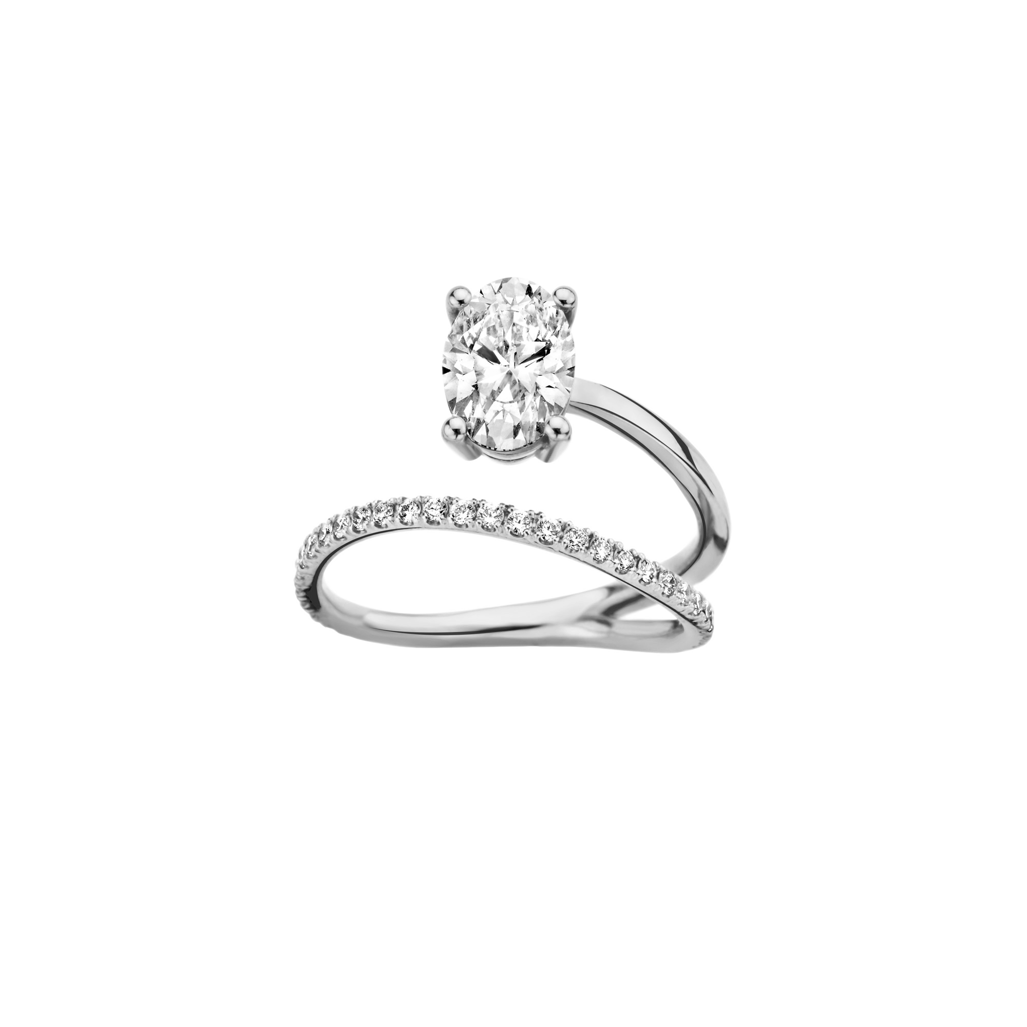 Recycled Gold Lab Diamond Engagement Ring, Billie Pavé | Kimai