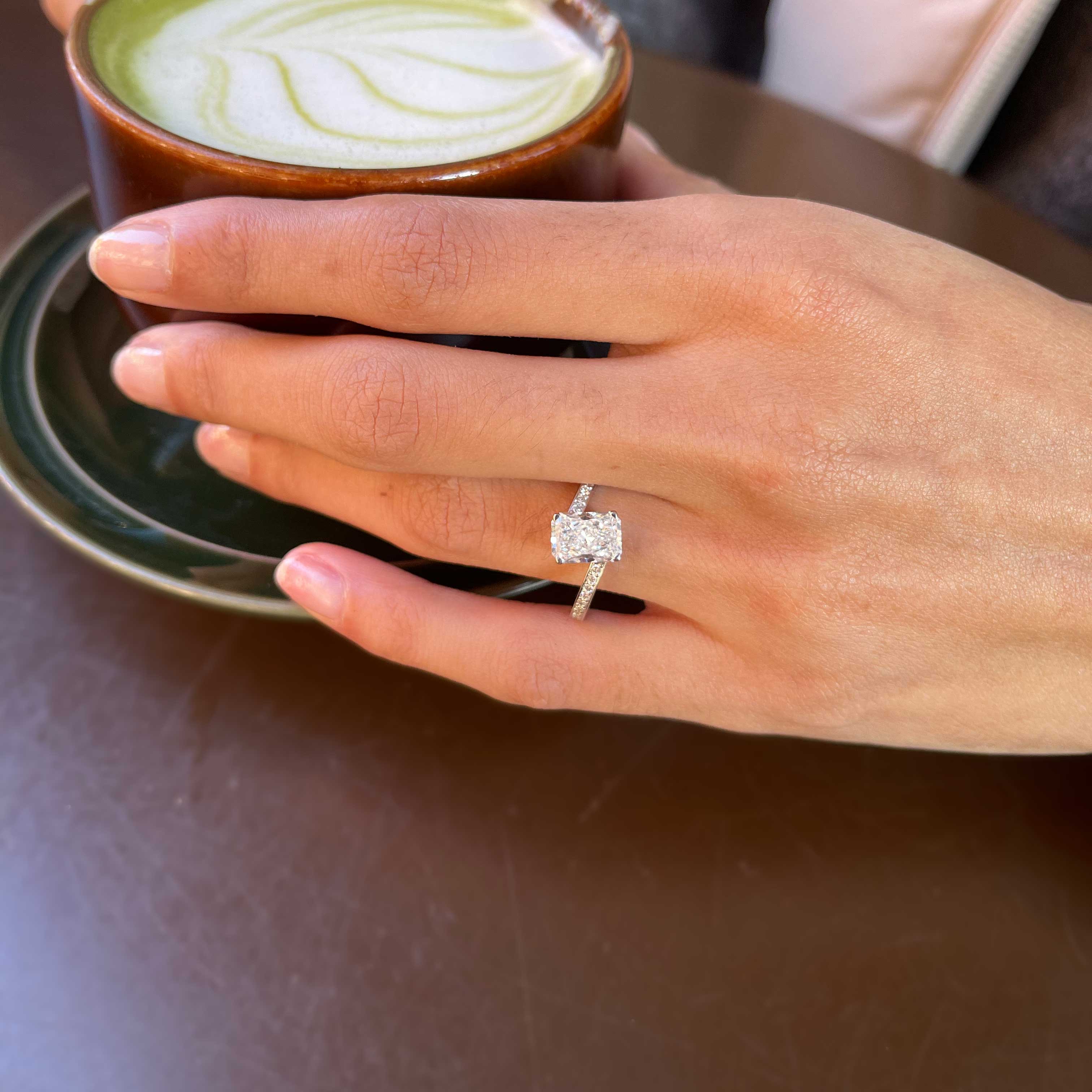 Michelle Elongated Radiant Ring, Lab Grown Diamond Ring by Kimaï