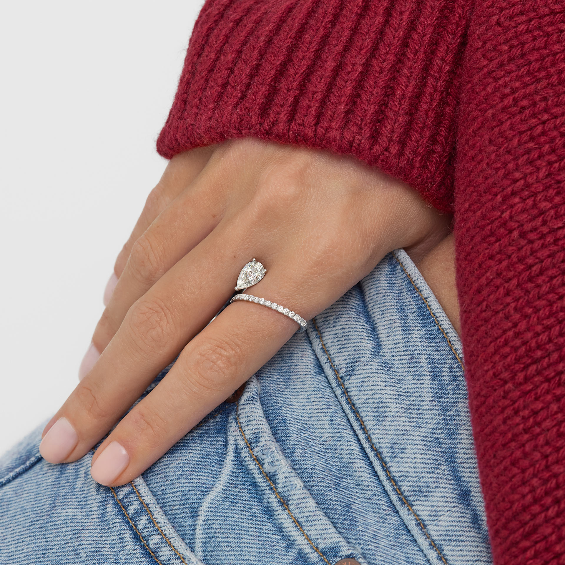 Frida Pear-shaped Ring, Lab Grown Diamond Ring by Kimaï
