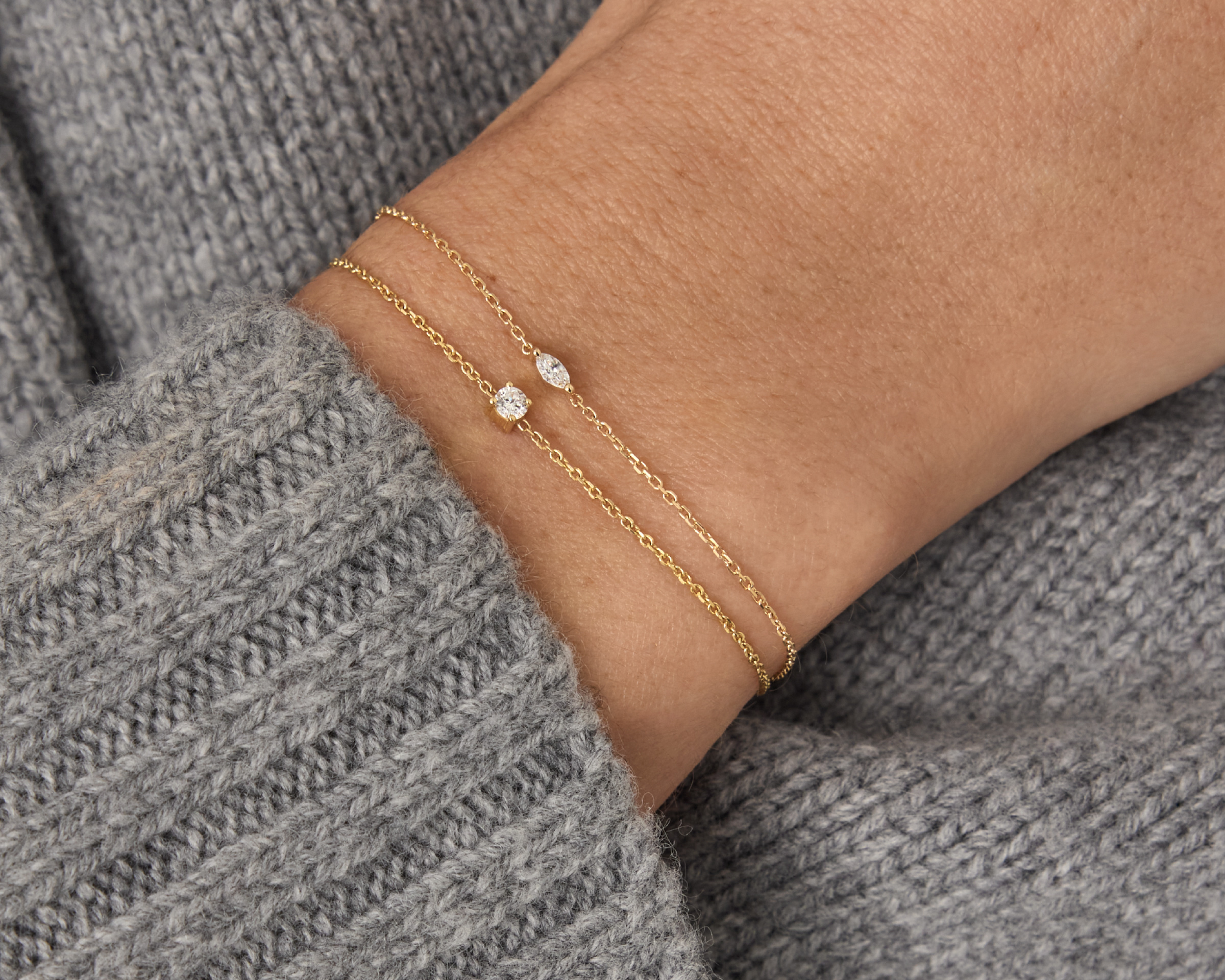 Recycled Gold Lab Diamond Link Chain Necklace, Unity | Kimai