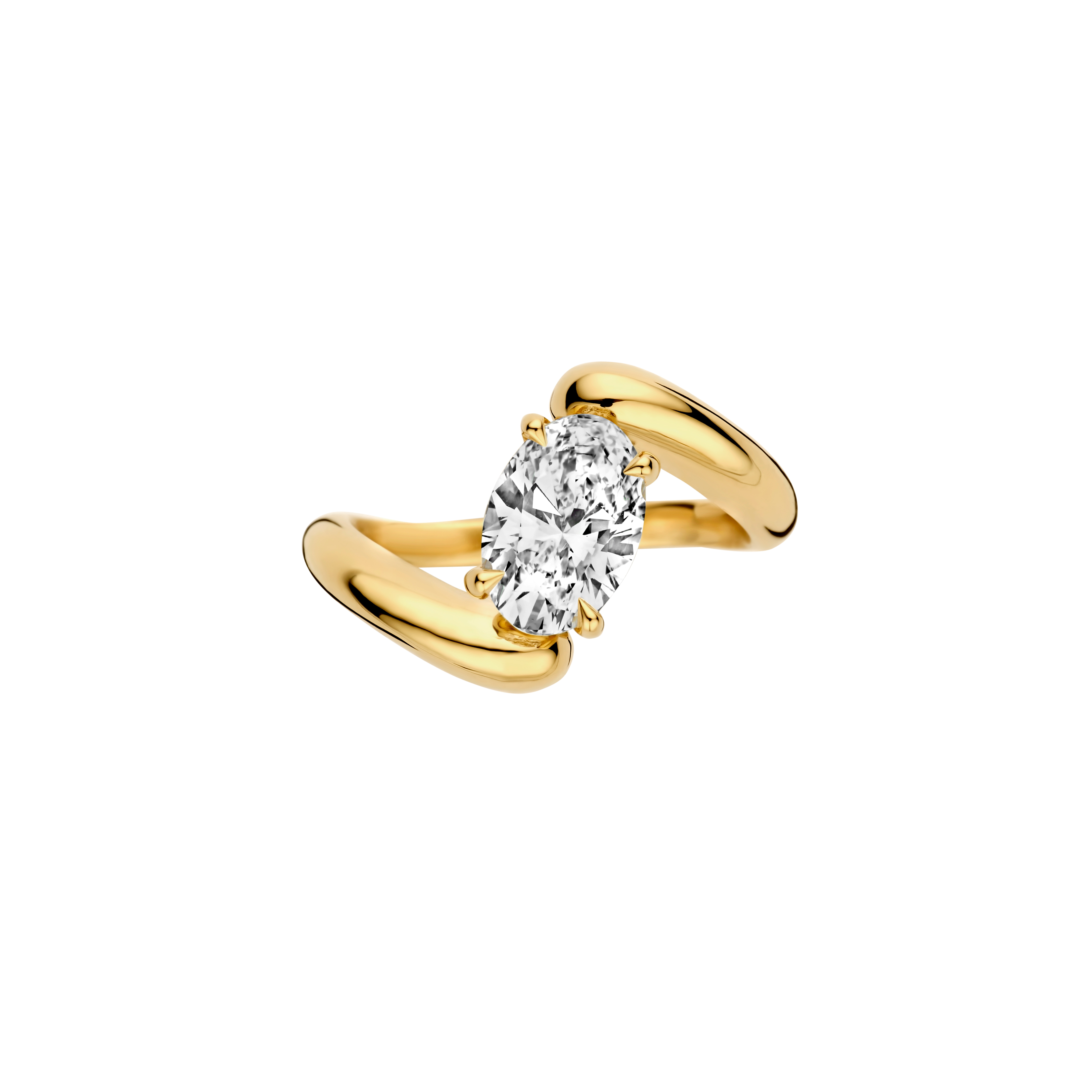 Emma Oval Engagement Ring |18k Gold | Lab-Grown Diamonds by Kimaï